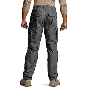 CQR Men's Tactical Pants, Water Resistant Ripstop Cargo Pants, Lightweight EDC Work Hiking Pants, Outdoor Apparel, Duratex Charcoal, 34W x 30L