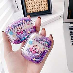 Cute AirPod 3 Case Japan Cartoon Anime Design Clear Glitter Liquid Quciksand Hard Protective Cover Compatible with Airpods 3rd Generation Case 2021 for Women and Girls