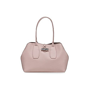 Longchamp 'Roseau' Leather Shoulder Tote Handbag, Powder