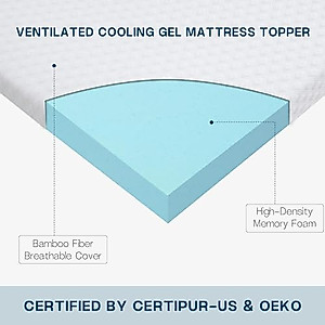 3 Inch Gel Memory Foam Mattress Topper King Size, Cooling Mattress Pad for Back Pain, with Removable Bamboo Cover，Bed Topper Soft & Breathable