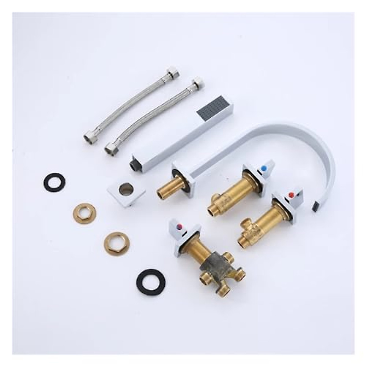 ItoNc Brass Five-piece Bathtub Faucet 5 hole Separated Split Bath Tub Hot and Cold Water Mixer Tap with Handheld Shower,Kitchen faucets, zq102612