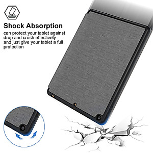 Mastten Case Compatible with iPad 9th/8th/7th Generation Case, iPad 10.2 Inch Case with Pencil Holder, TPU Smart Stand Back Case Cover for iPad Case 2021/2020/2019, Auto Wake/Sleep, Gray