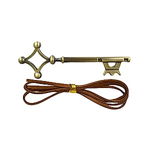 Anime Eren Jeager Basement Key Pendant Necklace Bronze Metal Leather Cosplay Gift for Anime Fans (Bronze)