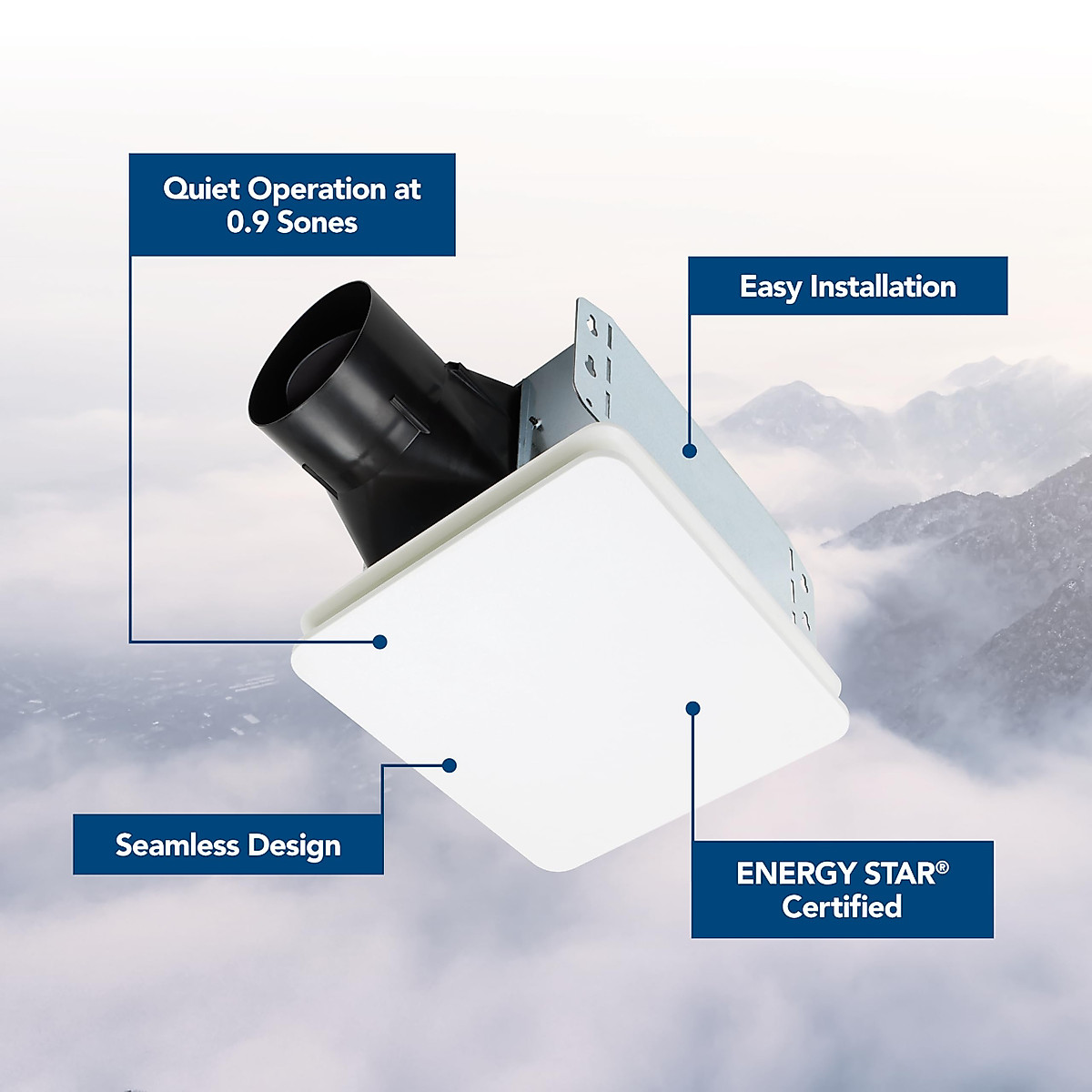 Broan-NuTone® BE8 Bathroom Exhaust Fan, 80 CFM, ENERGY STAR® Exhaust Fan, 1.5 Sones