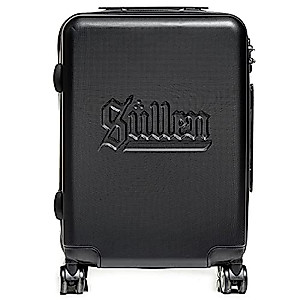 Sullen Blaq Paq Rhino Tattoo Lifestyle Art Travel Hard Shell Roller Luggage Bag - Black