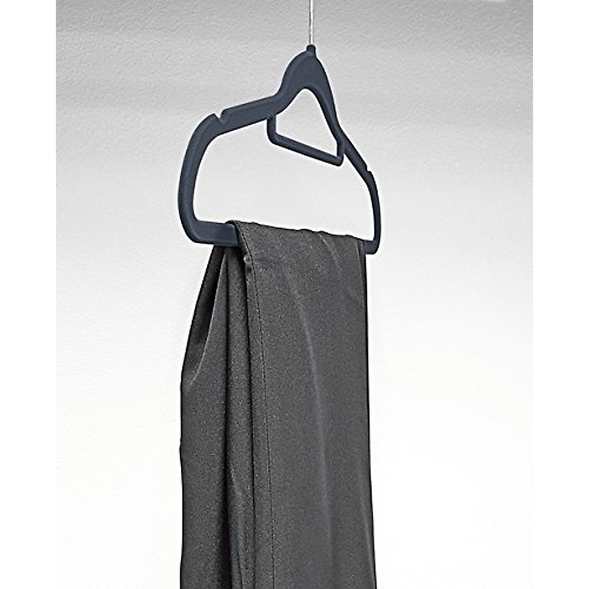 CRESNEL Velvet Hangers 50 Pack - Extra Strong to Hold Heavy Coat and Jacket - Non-Slip & Space Saving Design Excellent for Men and Women Clothes - Rotating Chrome Hook - Modern Gray Color