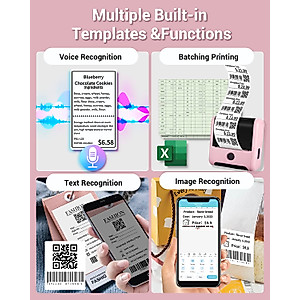 Phomemo M200 Label Makers - 3 Inch 2024 Upgrade M110 Barcode Printer Computer Bluetooth Thermal Label Makers,for Android iOS Windows MAC OS,for Shipping,Labeling,QR Code(Type-C Charger)-Pink