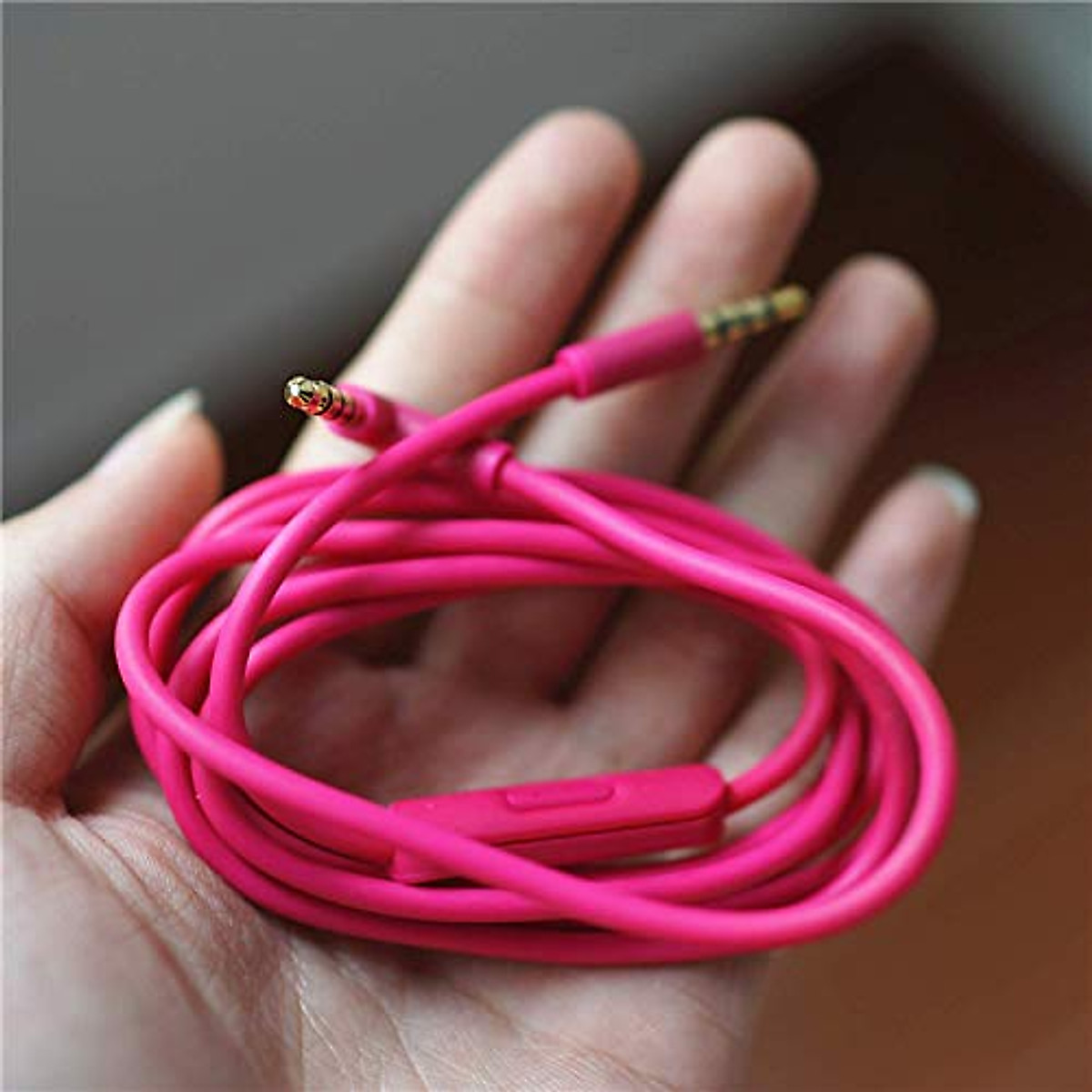 Alitutumao Solo Cable Replacement Cord with Inline Remote Control Microphone Compatible with Beats by Dr Dre Solo Studio Pro Detox Mixr Executive Pill Wireless Headphones (Pink)