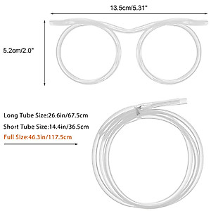 Funny Glasses Straw, Flexible Drinking Straw Novelty Eyeglass Frame Bar Accessories for Birthdays, Bridal Showers, Party Supplies, Favors, Game Ideas（crystal）