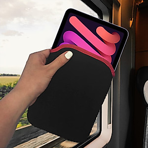 G-HUB - Reversible Neoprene Sleeve for iPAD MINI & iPAD MINI 2 - Cover is BLACK on the outside (or RED when reversed) - Designed by G-Hub specifically for use with the Apple iPad Mini and iPad Mini 2