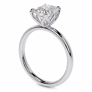 10K Solid White Gold Handmade Engagement Ring 3 CT Radiant Cut Moissanite Diamond Solitaire Wedding/Bridal Ring for Women/Her Gorgeous Rings Set (5.5)