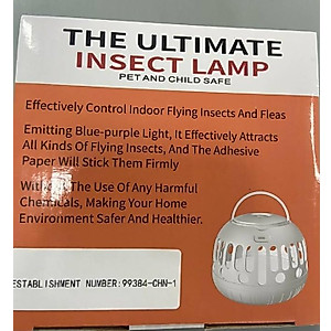 2 Pack Flea Traps for Inside Your Home Mosquito Trap Gnat Traps for House Indoor UV Night Light Bug Catcher with 10 Flying Insect Trap Refill & 4 LED Light Modes Attractant Catcher for Home Office