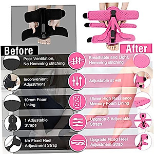 Quflaivy Plantar Fasciitis Night Splint Lightweight Foot Drop Brace Relief Heel Pain Foot Drop Ankle Support for Men Women Pink