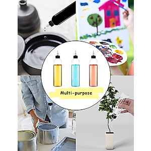 EOSAU 12Pcs 8oz Squeeze Bottles with Black Twist Top Cap, 250ml Clear Dispensing Bottles, Empty Refillable Bottle for Hair Oil Inks, Crafts, Liquids