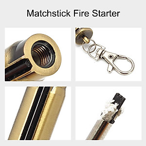 AIKENR Permanent Match Metal Matchstick Fire Starter, Waterproof Keychain Lighter Emergency Flint Match, Best Gifts for Camping Survival Enthusiast