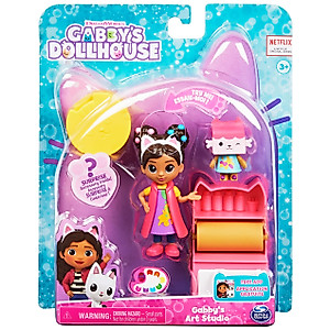 Gabby’s Dollhouse, Art Studio Set with 2 Toy Figures, 2 Accessories, Delivery and Furniture Piece, Kids Toys for Ages 3 and up