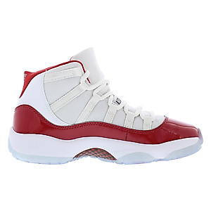 Jordan 11 Retro Big Kids Shoes Size- 3.5 White/Varsity Red-Black