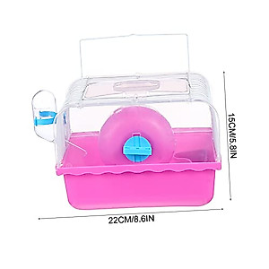 TEHAUX Hamster Starter Cage Hamster Cage Pet House Villa Cage for Small Pets Pet Supplies Transparent Pet Nest Hamster House Rosy Plastic Panel Pet Cage Pet Carrying Box Chinchilla Cage