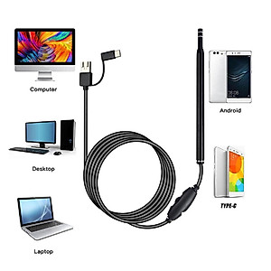 SARGE Visual Otoscope Otoscope Ear Pick USB 3 in 1 Luminous Earpick Painless Ear Wax Cleaning Tool Mini Camera Ear Picking