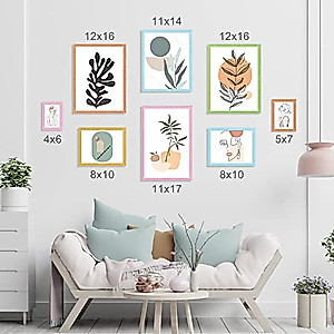 Minesaxel 4x6 Picture Frame Set of 5, Wall Gallery Photo Frames 4 by 6, Glittering Colorful Artwork Frame