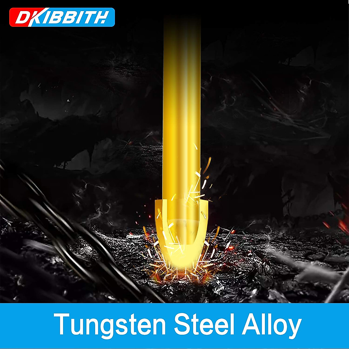 Masonry Drill Bits Set for Tile Glass Ceramic Brick Wood, 10 pcs Diameter 1/8 to 1/2 Inch Drilling Bits with 1/4 Hex Shank, Gold,