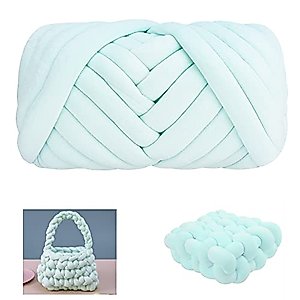 Moon Waves Chunky Yarn for Arm Knitting Crochet Making Blanket Pets House(Light Green)