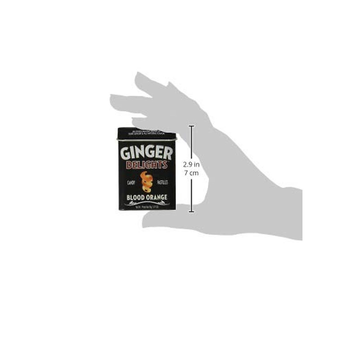 Ginger Delights Blood Orange Candy | Genuine Ground Ginger Root, Natural Flavors | Kosher Certified, Vegan, Gluten Free | Aspartame & Xylitol Free | 30 Count Tin (Pack of 12)