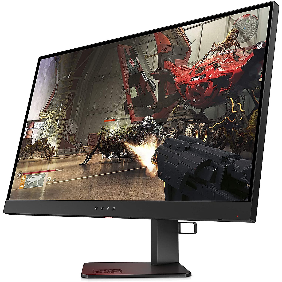 HP New OMEN X 27 240Hz Gaming Monitor, QHD 2560 x 1440p, Black, AMD Radeon FreeSync 2 HDR, HDR, DCI P3 + HDMI Cable