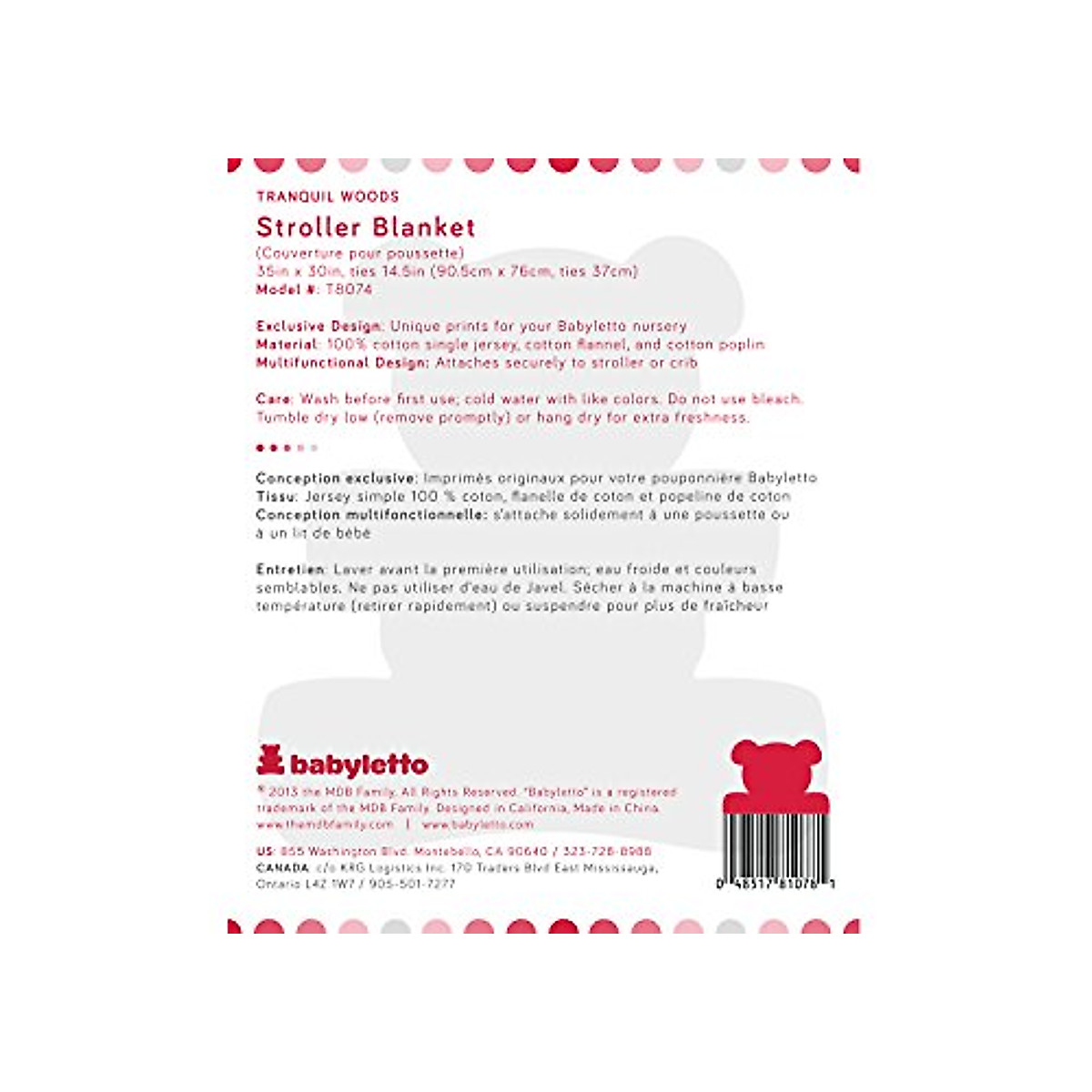 Babyletto Stroller Blanket, Tranquil Woods