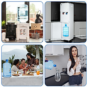 EBOS 3 and 5 Gallon Water Jug Cap, Reusable Water Bottle Cap, 55mm Silicone Non Spill Replacement Cap, Anti Splash Water Bottles and Water Dispenser Caps (3), 5G-111