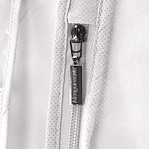 HANGERWORLD Large Wedding Dress Garment Bag Cover - 72" x 24" with Extra Wide Gusset 32" for Long Poufy Dress and Trains, Breathable, Acid-Free (White)