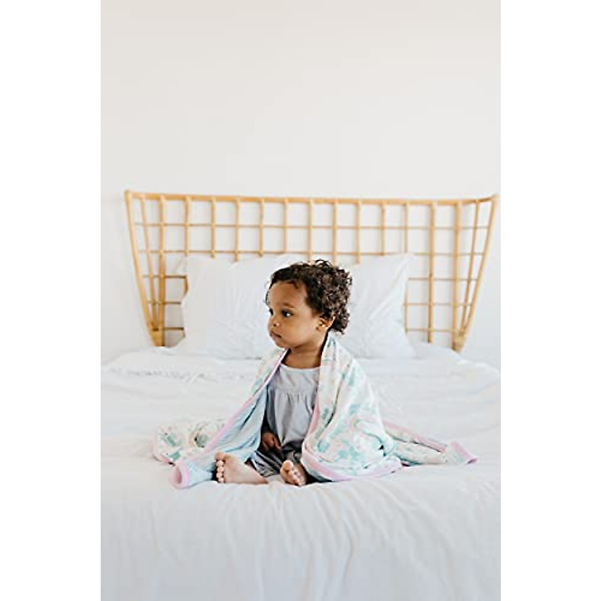 Large Premium Knit Baby 3 Layer Stretchy Quilt Blanket"Whimsy" by Copper Pearl