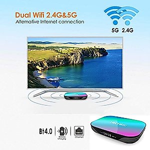 Sofobod HK1 Box Smart TV Box Android 9.0, 4GB RAM 32GB ROM, S905X3 Quad Core 64bit Cortex-A55, GPU G31 MP2, 2.4G/5G Dual WiFi BT4.0 H.265 Decoding LAN 1000 RJ-45, HD 8K：HK1BOX 4+32