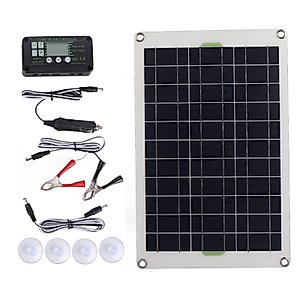 Solar Panel Kit, 50W Solar Panel Charger Monocrystalline Silicon 30A Charge Controller Solar Panel Kit for RV Marine Boat