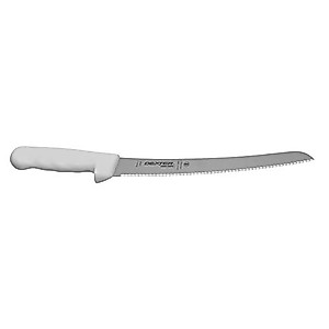 Sani-Safe S147-10SC-PCP 10" White Scalloped Bread Knife with Polypropylene Handle, Multicolor