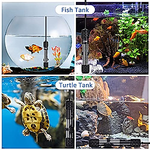 Aquarium Heater 25W Small Fish Tank Heater Submersible 25W 50W 100W, Precise Temperature Control with Intelligent Memory Function, External LED Digital Temp Controller Suitable for Betta Fish Turtle