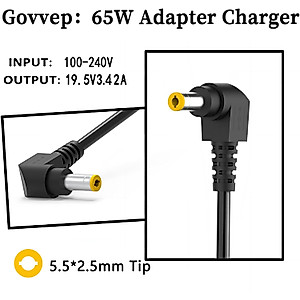 65W Laptop Charger for Toshiba Satellite C55 L510 C655 C850 L755 C855D NB15T P55 P55W CL15T S55;Toshiba Portege Z30 R835 Satellite Radius 11 14 15 Power Supply Cord 19V 3.42A