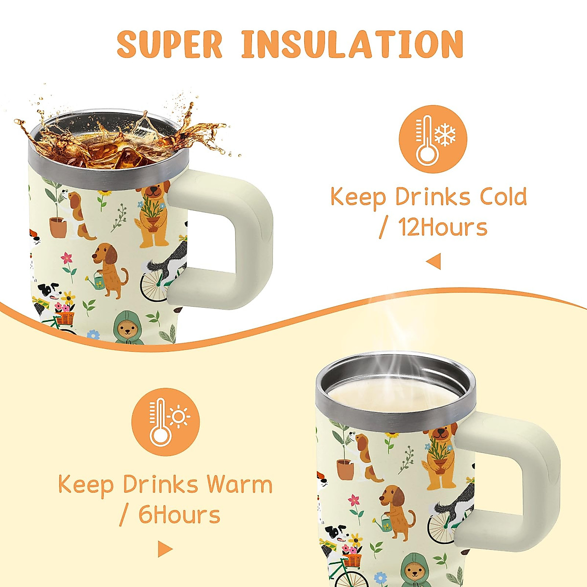 Funny Dog Gifts for Kids, Cute Dog Tumbler with Handle and Straw for Kids 14 oz, Dog Lover Gifts for Toddlers, Best Dog Themed Gifts, Birthday Gifts for Puppy Dog Owner Boys Girls