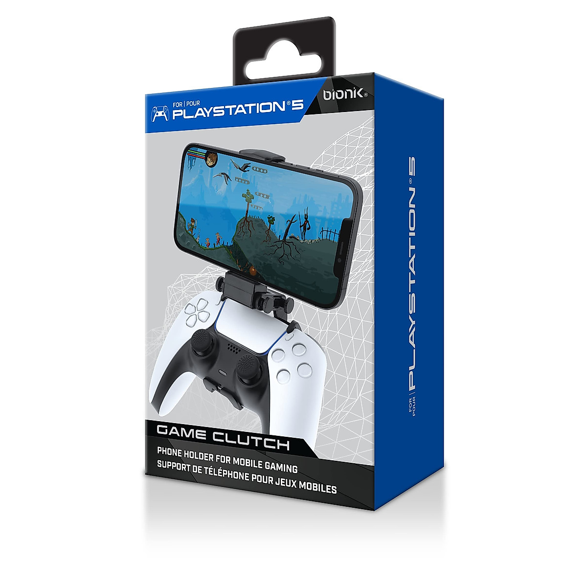 Bionik Game Clutch for PS5 Controllers: Mobile Gaming Phone Clip, Adjustable Clamp, Up to 3.6 Inches Wide
