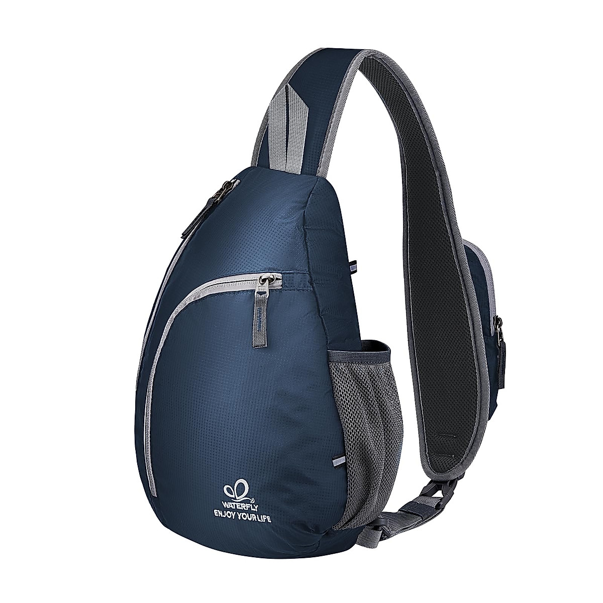 WATERFLY Crossbody Sling Bag Small Water Resistant Backpack Lightweight Shoulder Chest Daypack for Men Women Hiking Travel