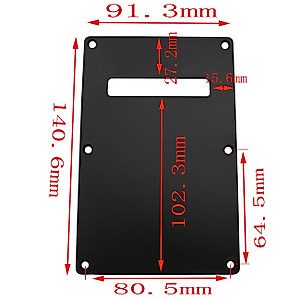 LQ Industrial Guitar Back Plate 1Set Black Electric Guitar Backplate Cavity Tremolo Cover Pick Guard with 6PCS Screws for ST SQ Electric Guitar