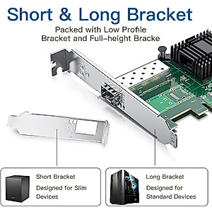 Alwong 10 Gigabit Network Card, with Intel 82599EN Controller, Single SFP+ Port, Ethernet LAN Adapter Support Windows Server/Linux/VMware, Equivalent to Intel X520-DA1 (Intel E10G42BTDA)