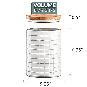 Barnyard Designs White Canister Sets for Kitchen Counter Vintage Kitchen Canisters, Country Rustic Farmhouse Decor for the Kitchen, Coffee Tea Sugar Farmhouse Kitchen Decor, Metal/Bamboo Lid Set of 3