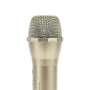 Shanrya Fake Microphone for Singing, Plastic Prop Mic Prop Microphone with 1 X Prop Microphone for Parties(Gold)