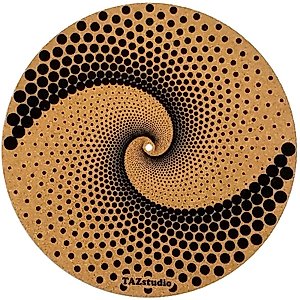 TazStudio Premium slipmat - Cork Turntable Mat for Better Sound Support on Vinyl LP Record Player - Cork mat Original Art Design - Psychedelic Geometric Dots Art (4mm Thick)-m3