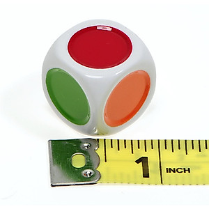 Color Dot, 6-Sided Novelty Dice _ Bundle of 12 Identical Dice