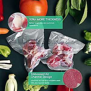 Vakumar Vacuum Sealer Bags 2 pack 11''x60' Rolls for Food, Seal a Meal, Commercial Grade, BPA Free, Commercial Grade, Great for Storage, Meal prep and Sous Vide