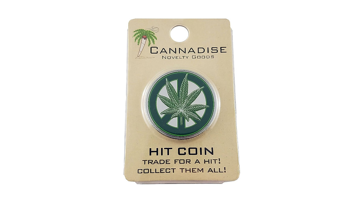 Marijuana Pot Leaf Peace Sign Metal Collectible Coin — 🛍️ The Retail Market