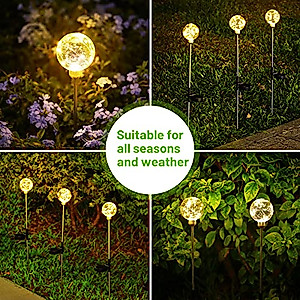 D-MER Solar Garden Lights 2 in One Pack LED Waterproof Landscape Outdoor Yard Pathway Lights for Halloween Christmas Decorations