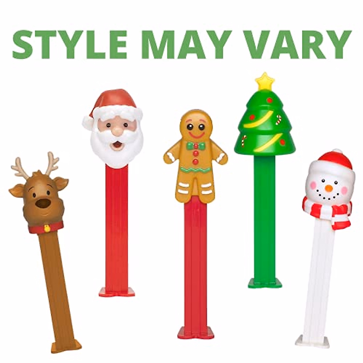 Christmas Candy Dispensers Gift Set, Holiday Characters and Assorted Hard Candies Refill Rolls, Stocking Stuffers, Pack of 3, Styles May Vary